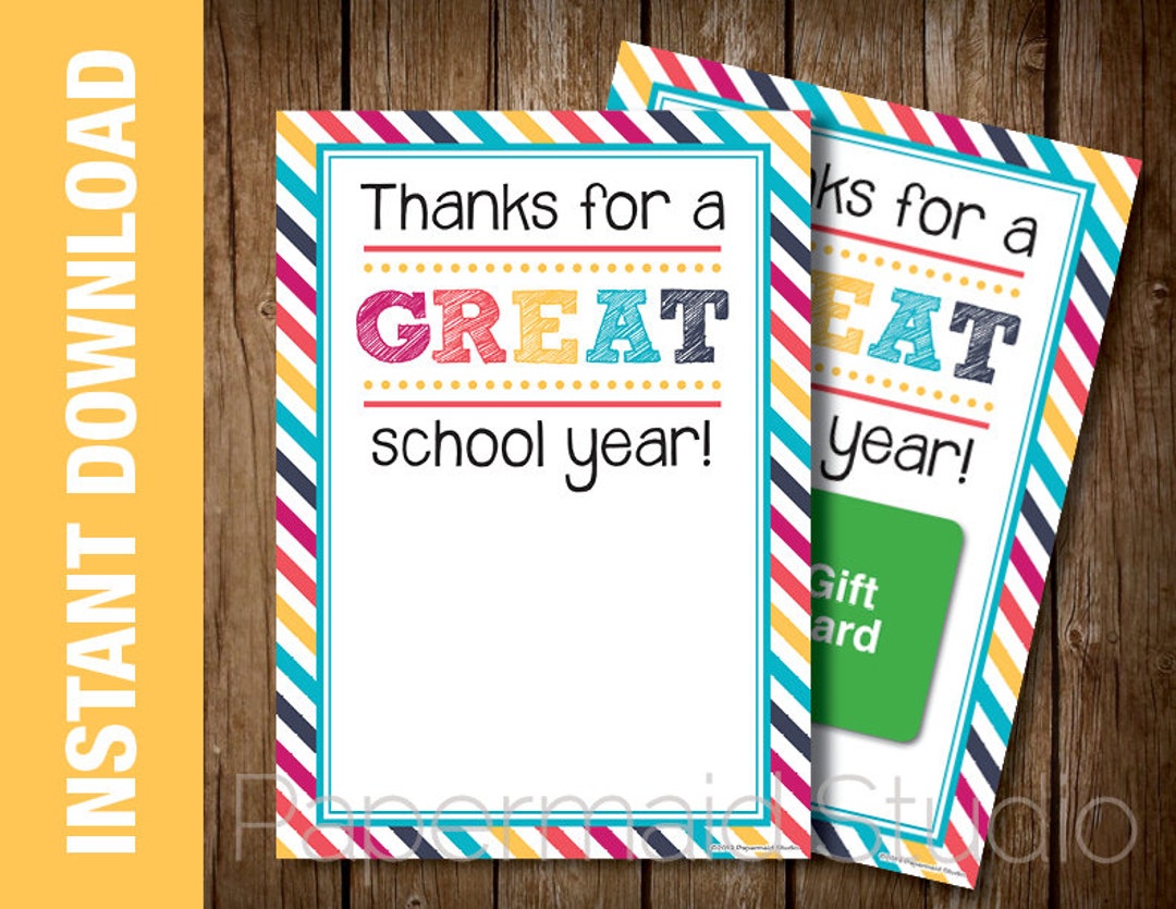 PRINTABLE Teacher Thank You Card - Teacher Appreciation Card - Teacher ...