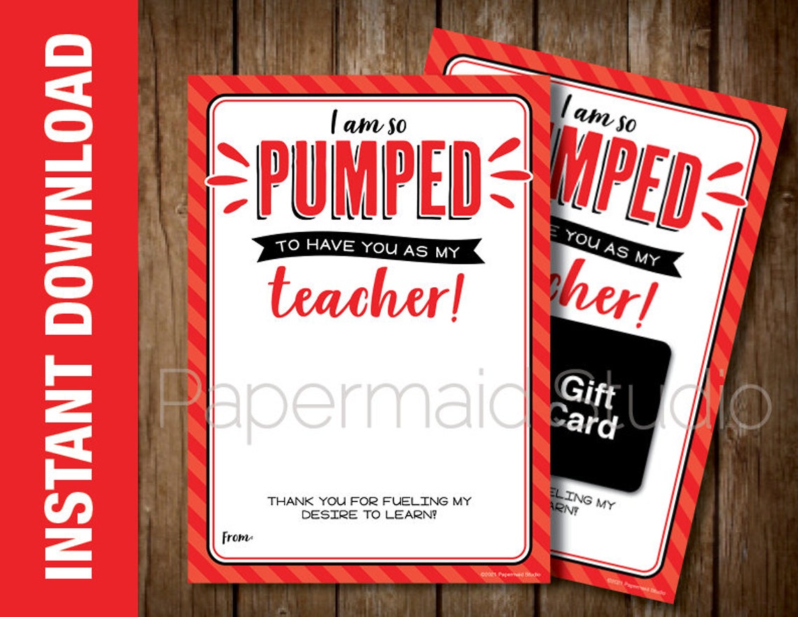 PRINTABLE Teacher Appreciation Gas Gift Card Holder - Teacher Thank You ...