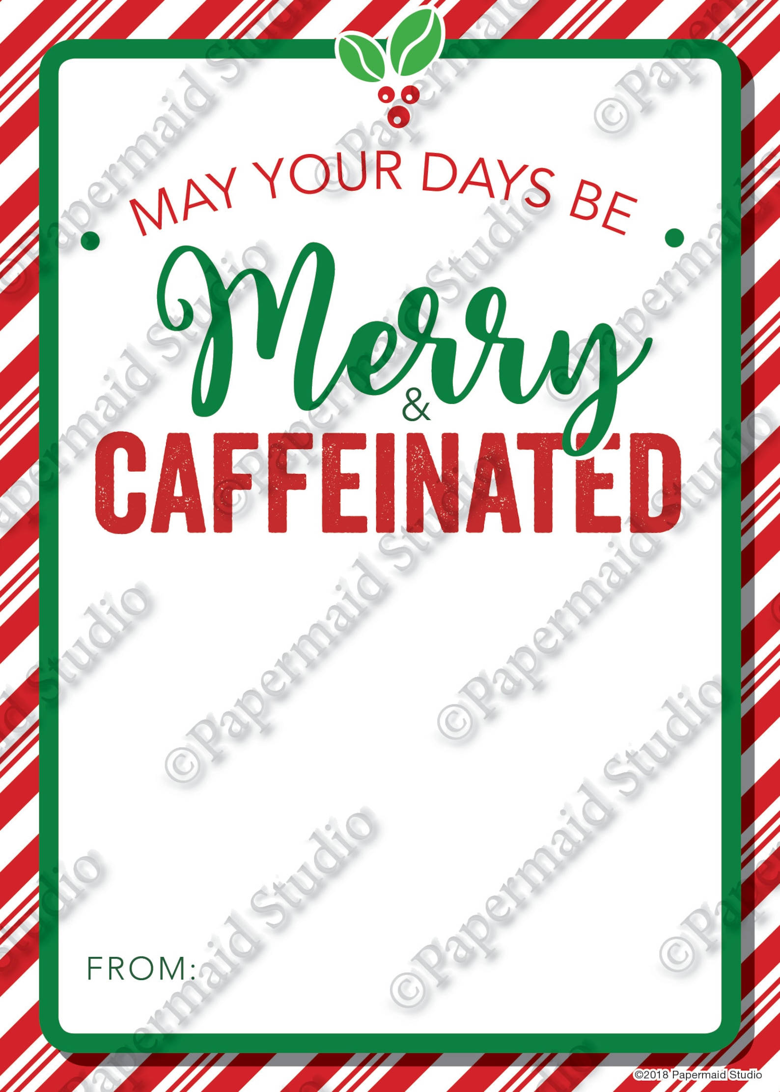 PRINTABLE Coffee Themed Christmas Card Coffee Holiday Card - Etsy