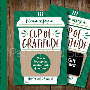 PRINTABLE Nurse Thanks a Latte Coffee Gift Card Holder - Nurses Week ...