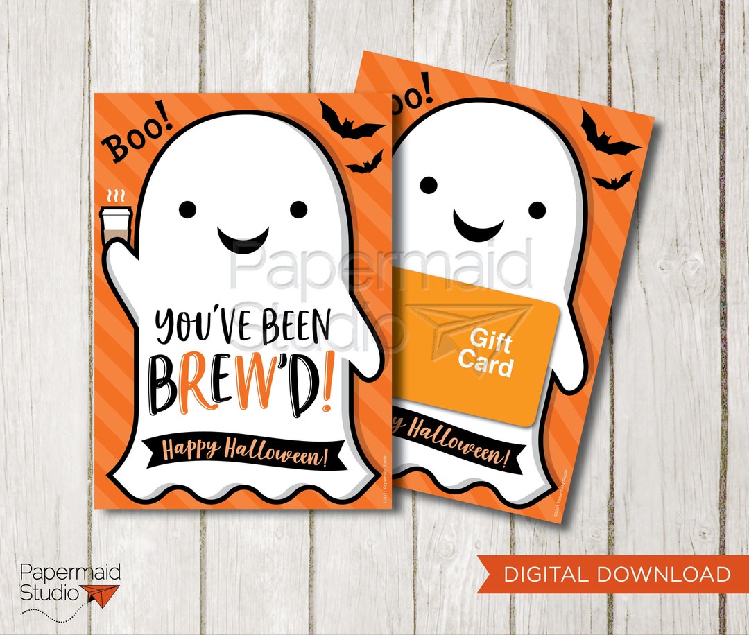 Halloween Gift Card Holder for Coffee - Teacher Halloween Gift Tag ...