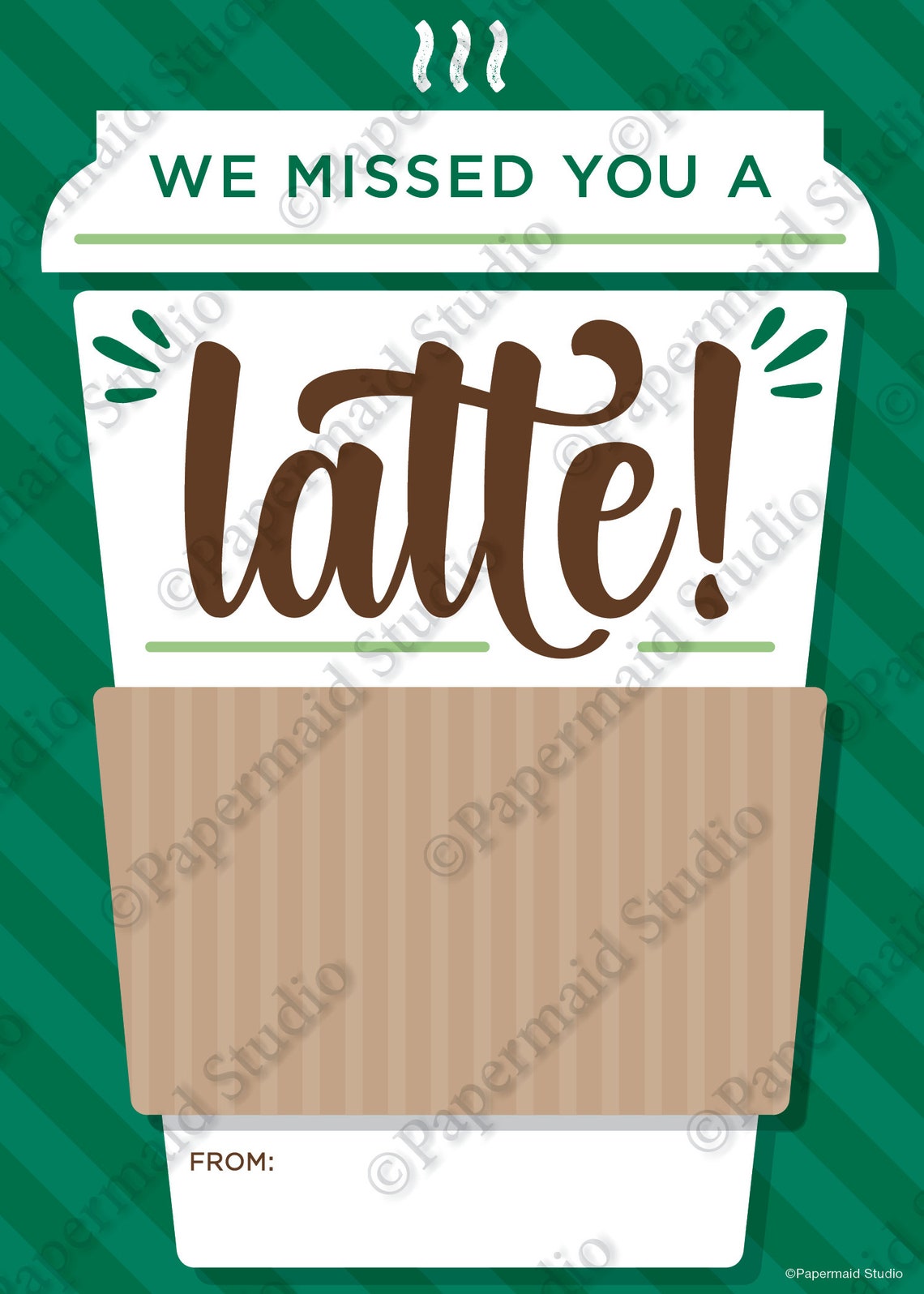 PRINTABLE I Missed You a Latte Coffee Gift Card Holder - Etsy