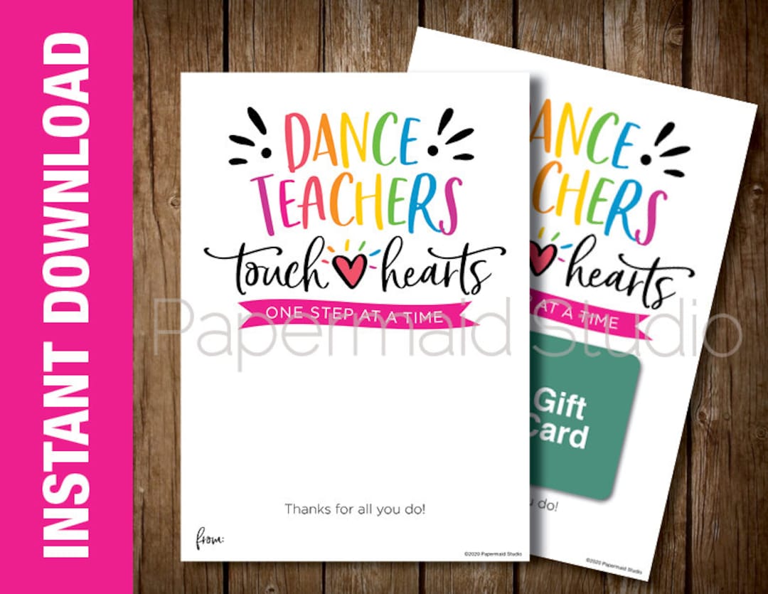 PRINTABLE Dance Teacher Thank You Card - Teacher Appreciation Card ...