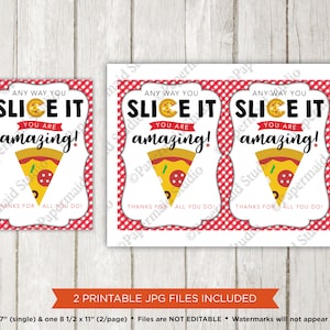 Teacher Thank You Card Printable - Pizza Gift Card Holder - Teacher ...