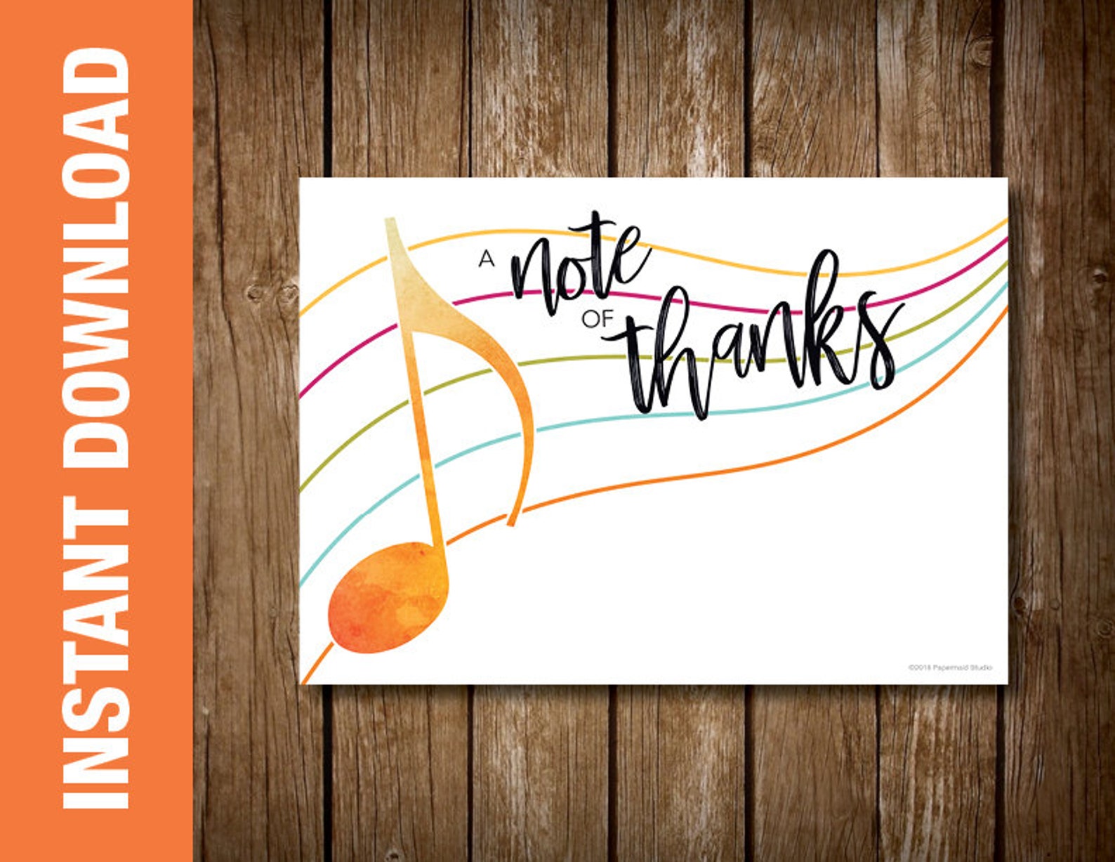 PRINTABLE Music Teacher Thank You Card Printable Music - Etsy