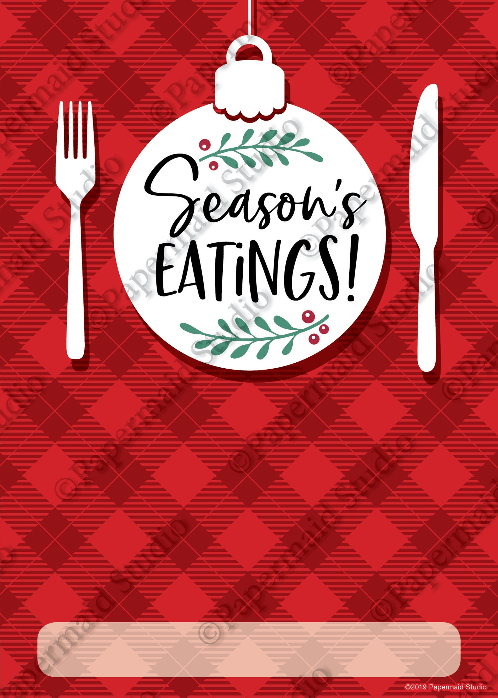 PRINTABLE Christmas Restaurant Gift Card Holder -- Restaurant Holiday ...
