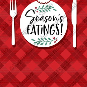 PRINTABLE Christmas Restaurant Gift Card Holder -- Restaurant Holiday ...
