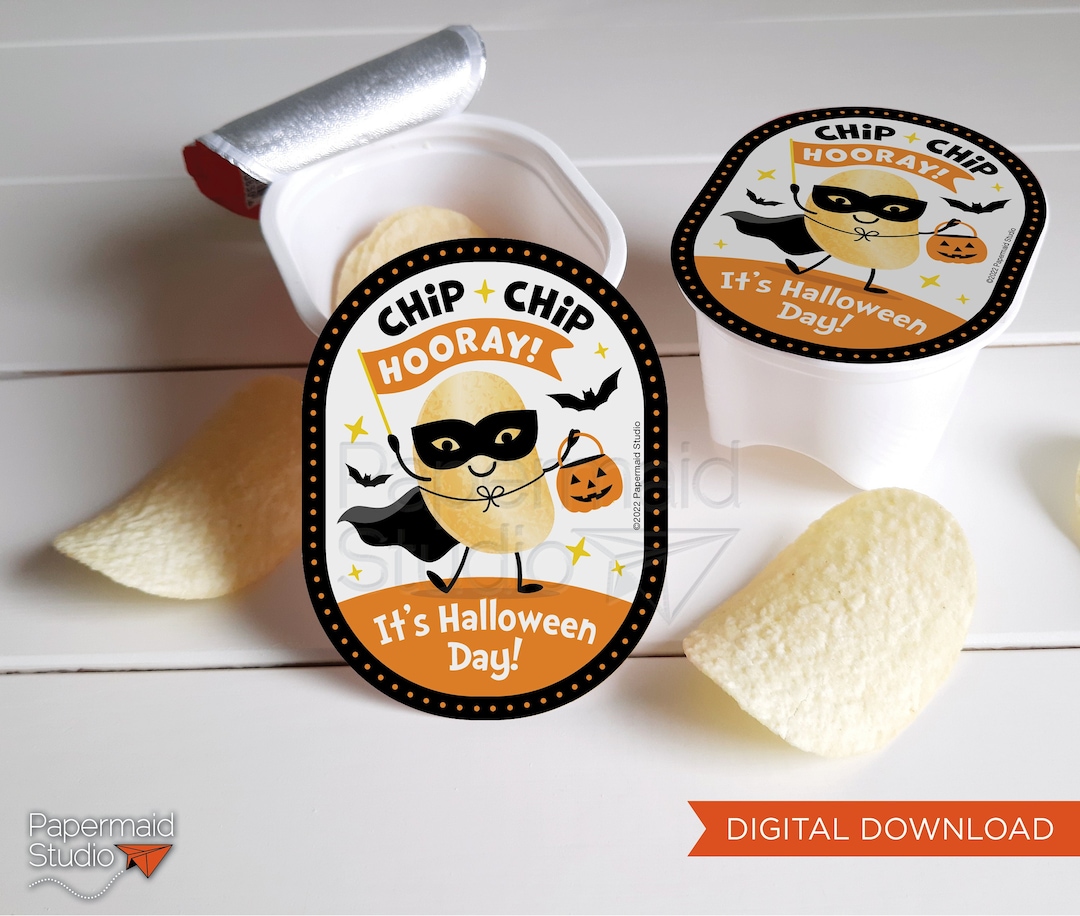 Halloween Chip Tags - Halloween Label for Snack Size Chips - Halloween ...