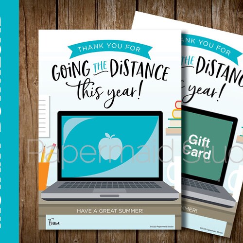 Virtual Teacher Thank You Gift Card Holder Printable - Etsy