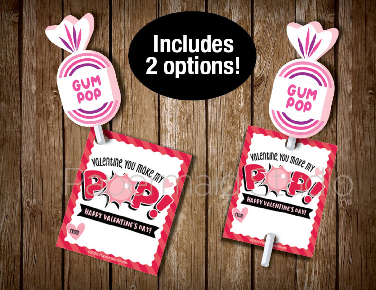 PRINTABLE Valentine's Day Gum Lollipop Tag - Valentine You Blow Me Away ...