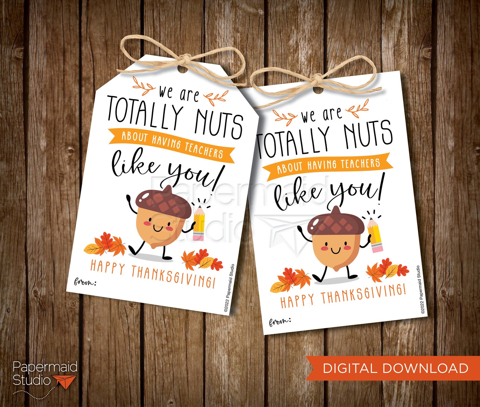 Teacher Thanksgiving Gift Tag Printable - School Teacher Thanksgiving ...