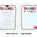 PRINTABLE All About My Teacher Thank You Card - End of Year Teacher ...