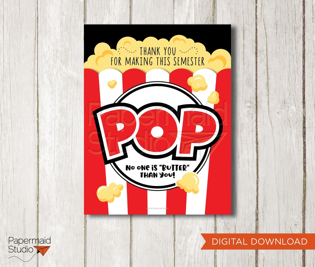 Teacher Appreciation Printable Popcorn Sign Employee Appreciation ...