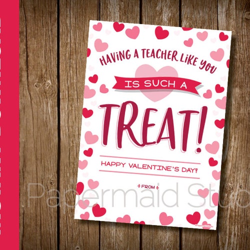 PRINTABLE Teacher Valentine Card Teacher Valentine's Day | Etsy