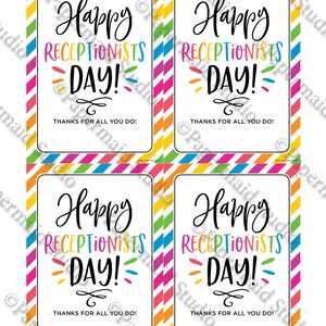 PRINTABLE Receptionists Day Gift Tag - Employee Appreciation Thank You ...