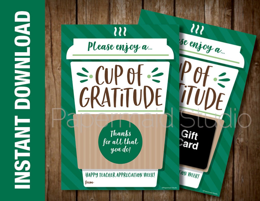 Teacher Appreciation Week Card - Teacher Coffee Gift Card Holder ...