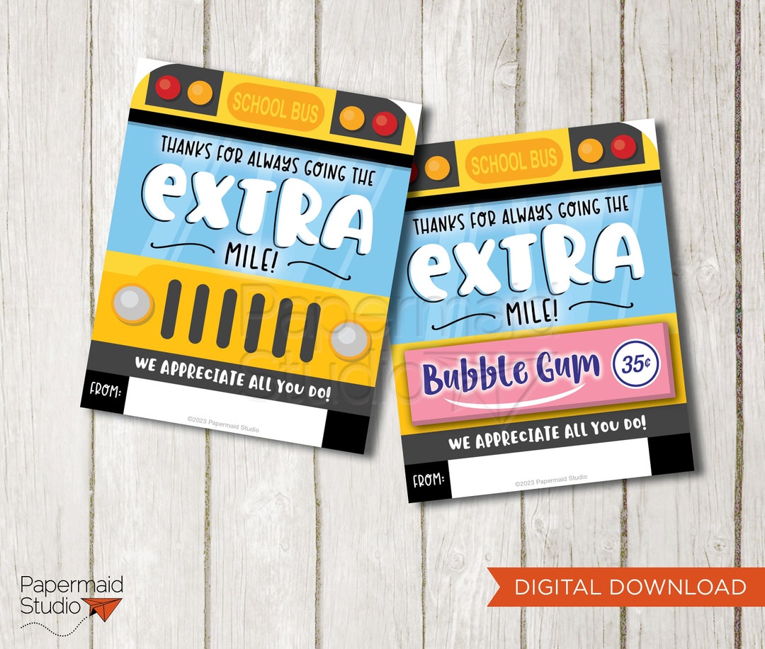 Bus Driver Gift Printable - Bus Driver Appreciation - Bus Driver Gift ...