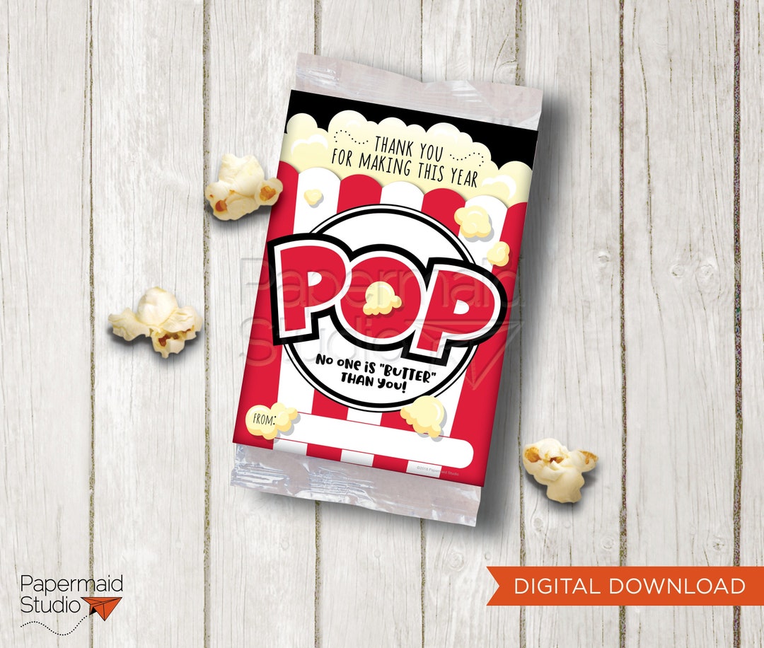 Teacher Appreciation Popcorn Tag Printable - Teacher Thank You Card ...