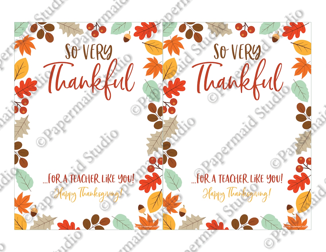 PRINTABLE Teacher Thanksgiving Gift Card Holder School - Etsy