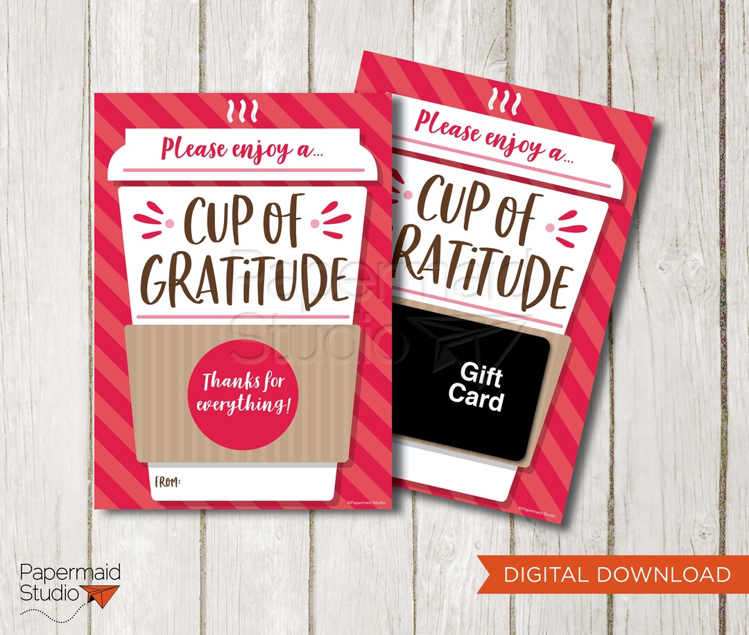 Thanks a Latte Coffee Gift Card Holder Printable - Boss's Day Card ...