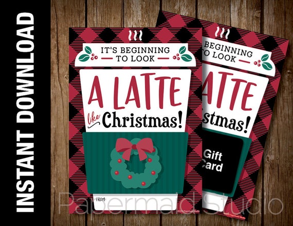 PRINTABLE Christmas Coffee Gift Card Holder Teacher | Etsy