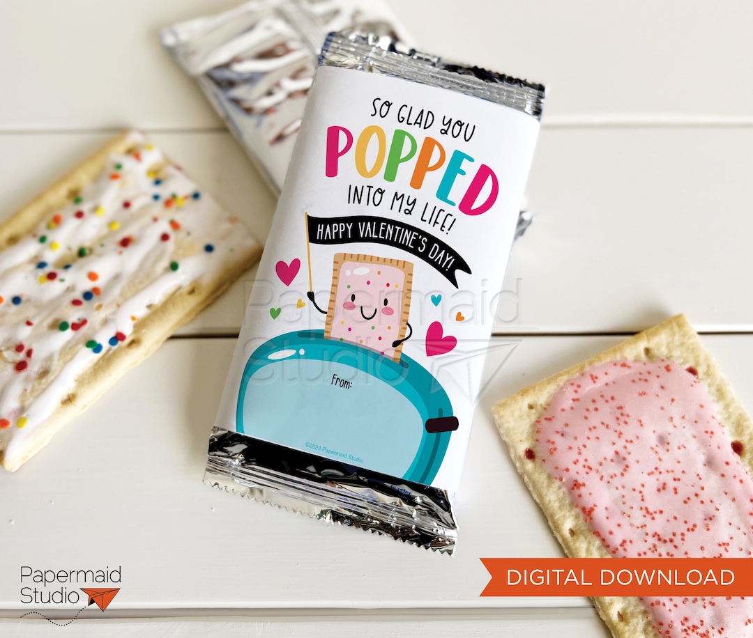 Pop Pastry Valentine Labels - Printable Valentine Toaster Tart Wrap Tag ...