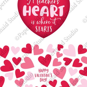 PRINTABLE Teacher Valentine Card - Teacher Valentines Gift Card Holder ...