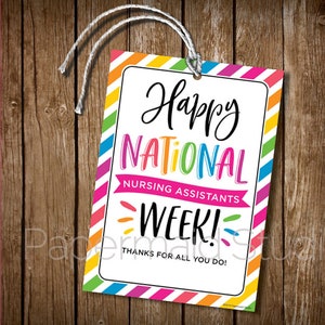 Printable National Nursing Assistants Week Gift Tag - Nurse ...