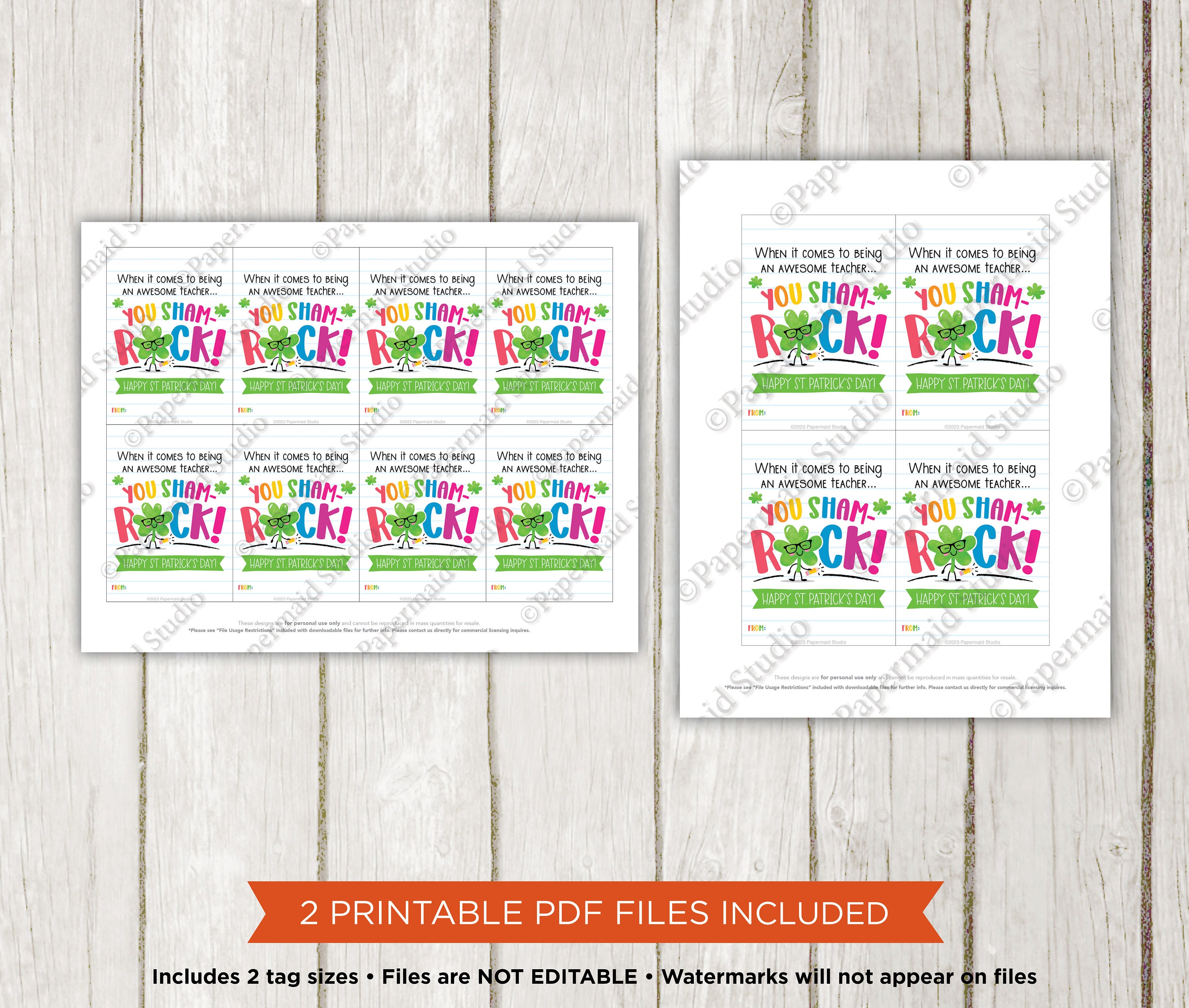 Teacher St. Patrick's Day Tag Printable - St Patricks Teacher Gift Tag ...