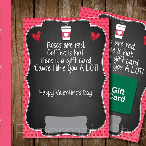 Coffee Valentine's Day Gift Card Holder Thanks a Latte - Etsy