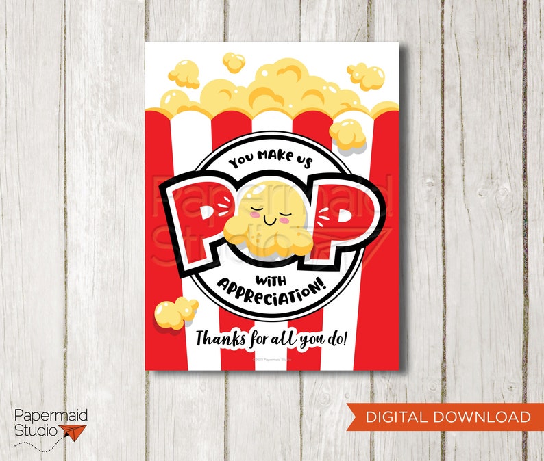Teacher Appreciation Printable Popcorn Sign Employee - Etsy