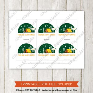 Summer Camp Tag Printable - Camp Thank You Gift Tag - Last Day of Camp ...