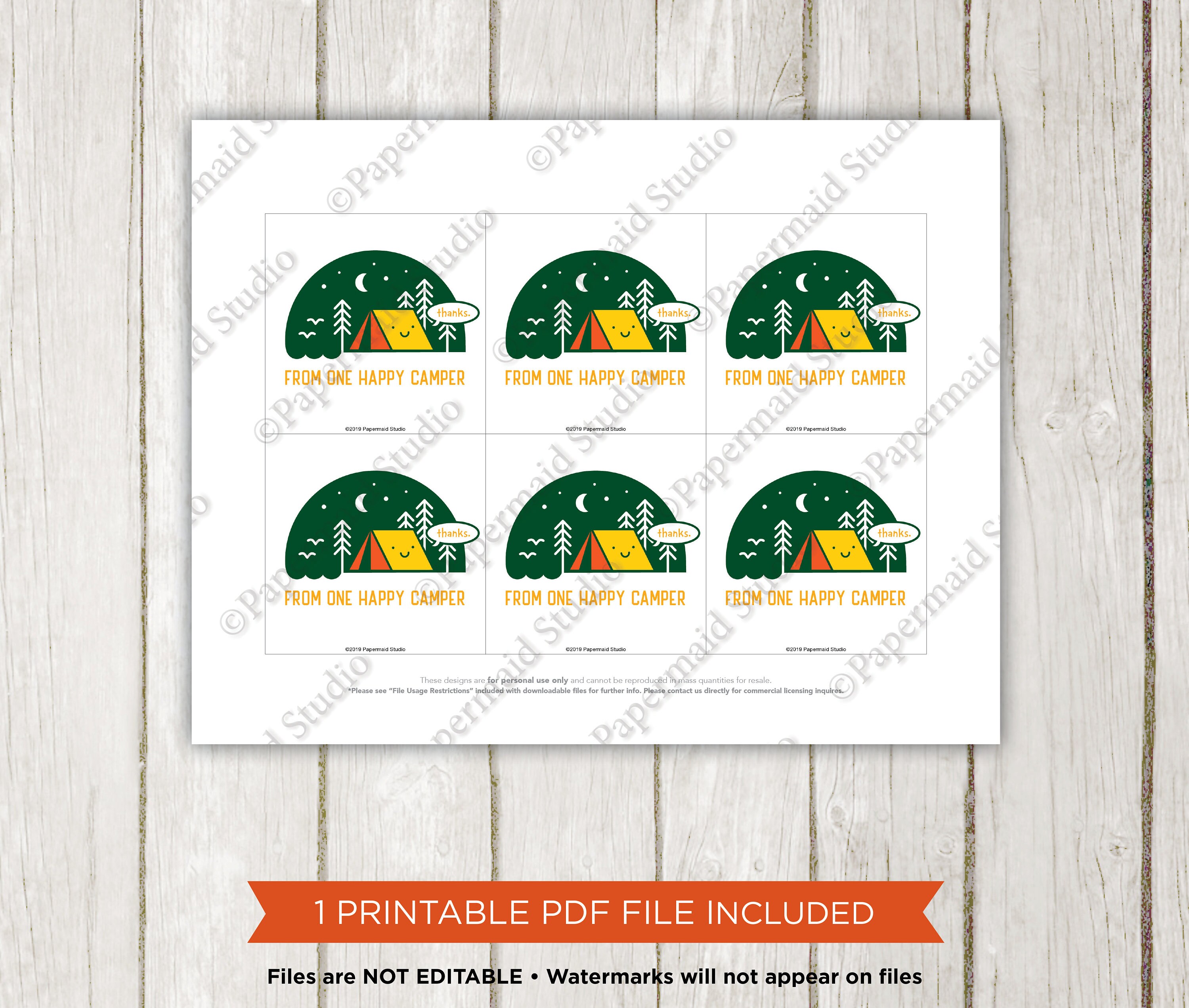 Summer Camp Tag Printable - Camp Thank You Gift Tag - Last Day of Camp ...