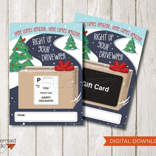 Printable Christmas Amazon Gift Card Holder for Teacher - Etsy