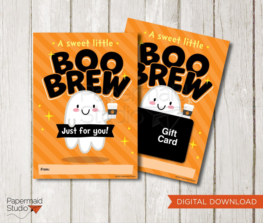 Halloween Coffee Gift Card Holder Printable - Teacher Halloween Gift ...