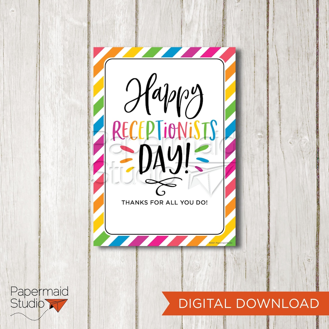 National Receptionist Day Printable - Receptionist Thank You Card ...