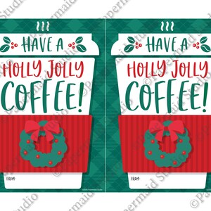 PRINTABLE Christmas Coffee Gift Card Holder Teacher Christmas Gift Card ...