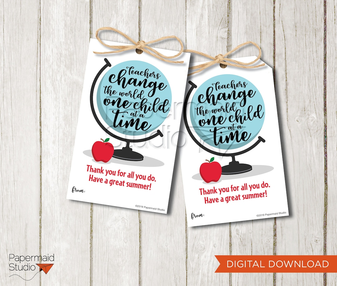 Teacher Thank You Gift Tag Printable - World Teachers' Day Gift Tag ...