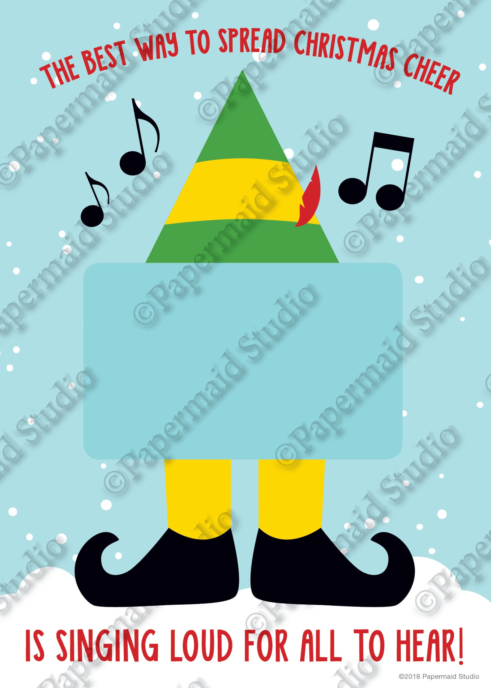 PRINTABLE Elf Holiday Card Elf Themed Christmas Gift Card Holder Happy ...