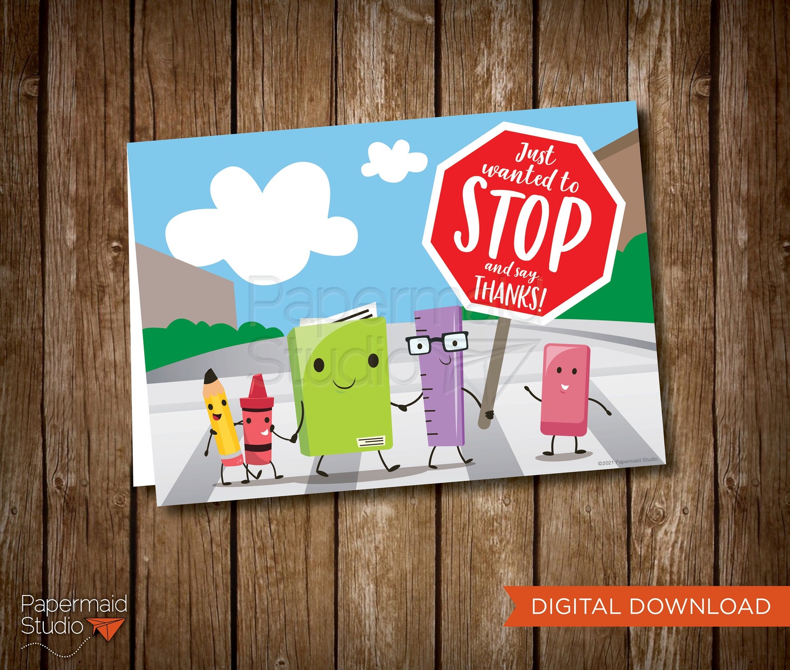 Crossing Guard Thank You Card Printable Crossing Guard - Etsy