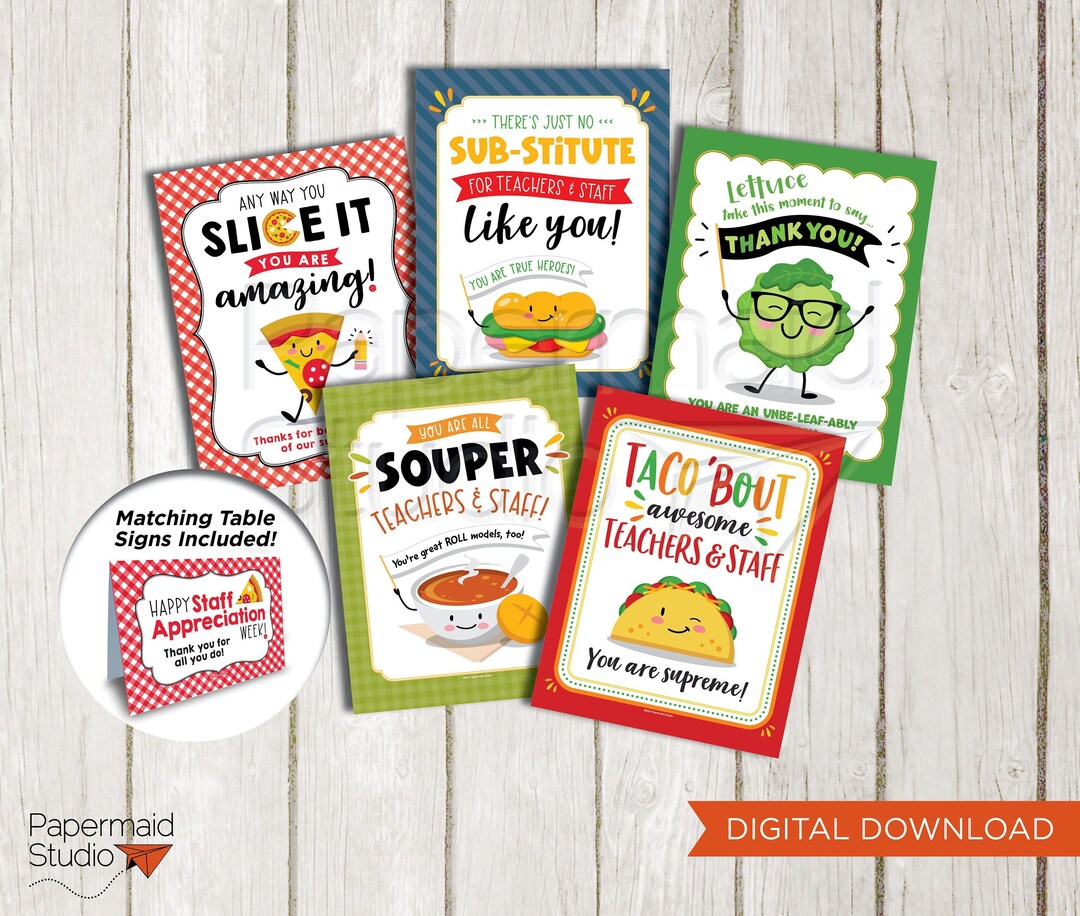 Teacher Appreciation Signs Bundle - Teacher Appreciation Lunch Signs ...