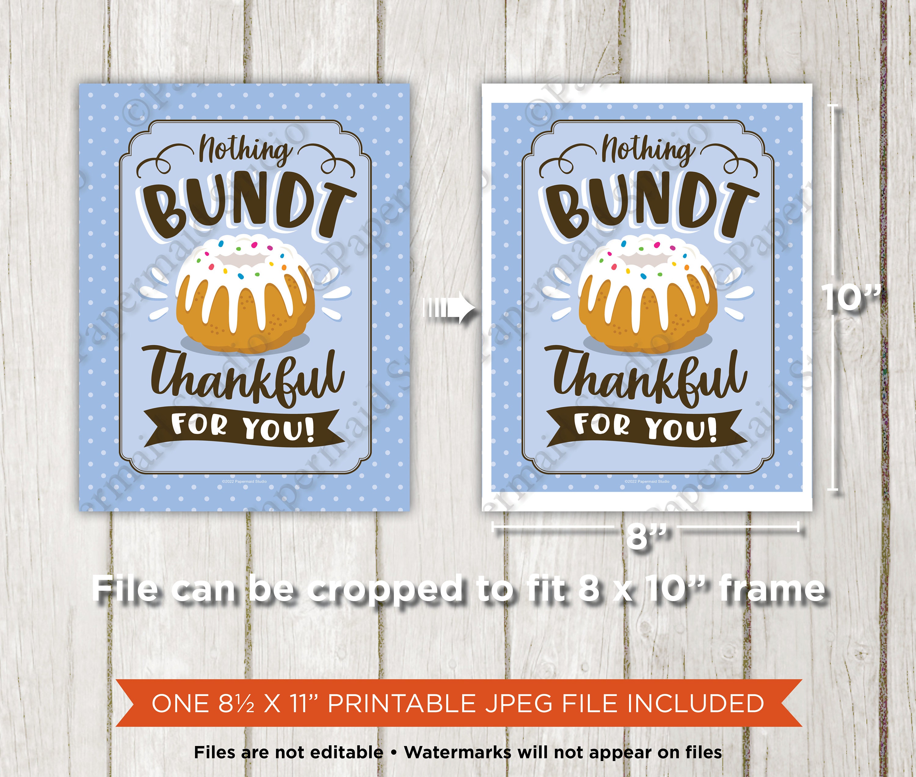 Bundt Cake Thank You Sign Printable - Employee Appreciation Gift ...