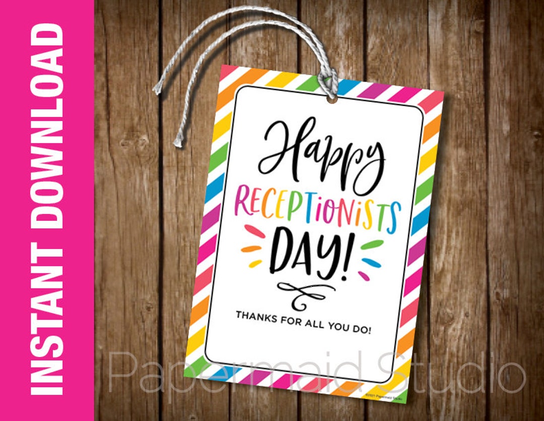 PRINTABLE Receptionists Day Gift Tag - Employee Appreciation Thank You ...