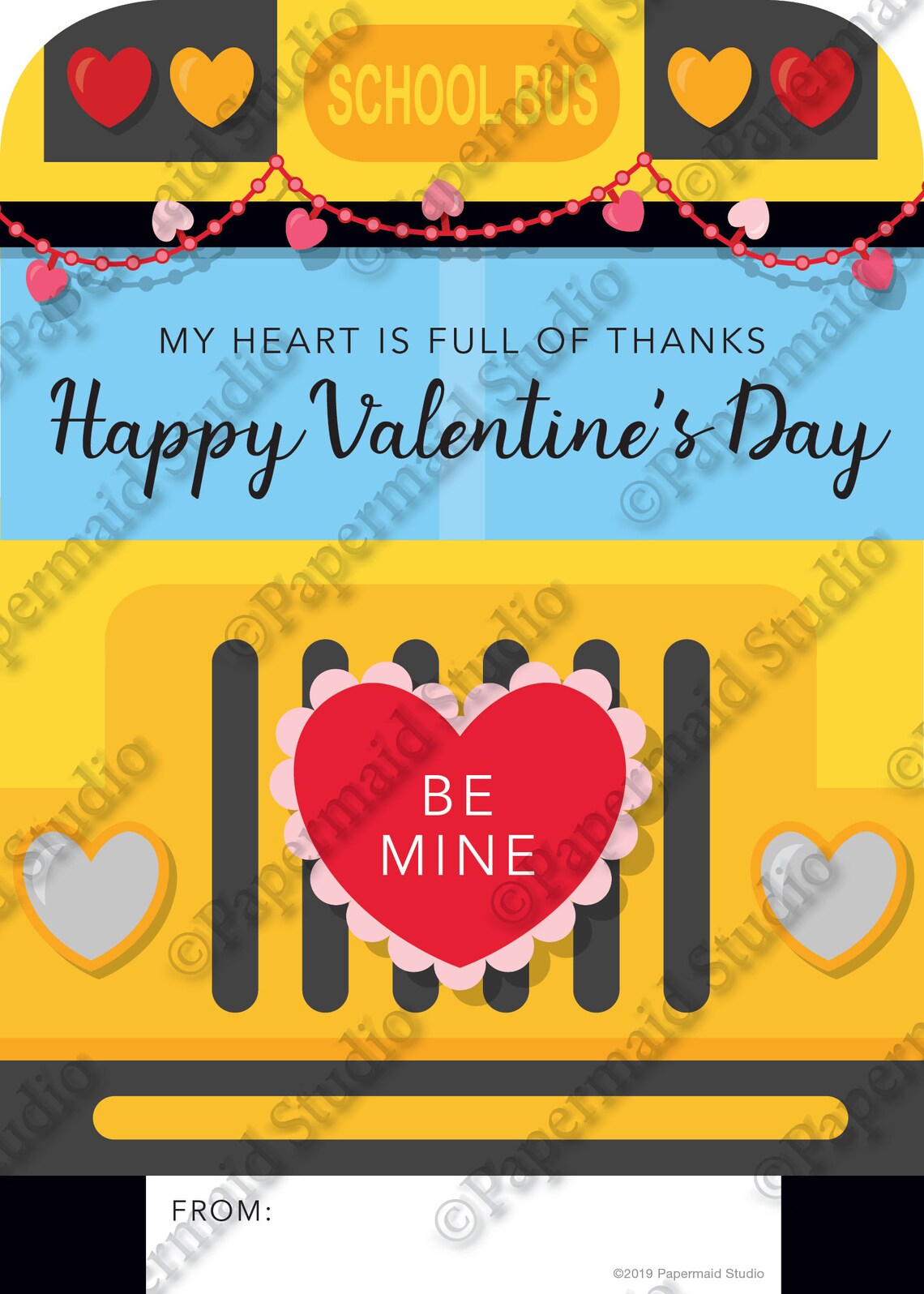 PRINTABLE Bus Driver Valentine Card - Printable Valentine for Bus ...