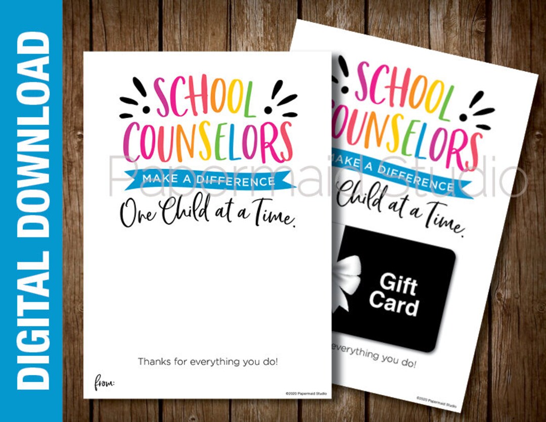 Printable School Counselor Thank You Card - Teacher Appreciation Week ...
