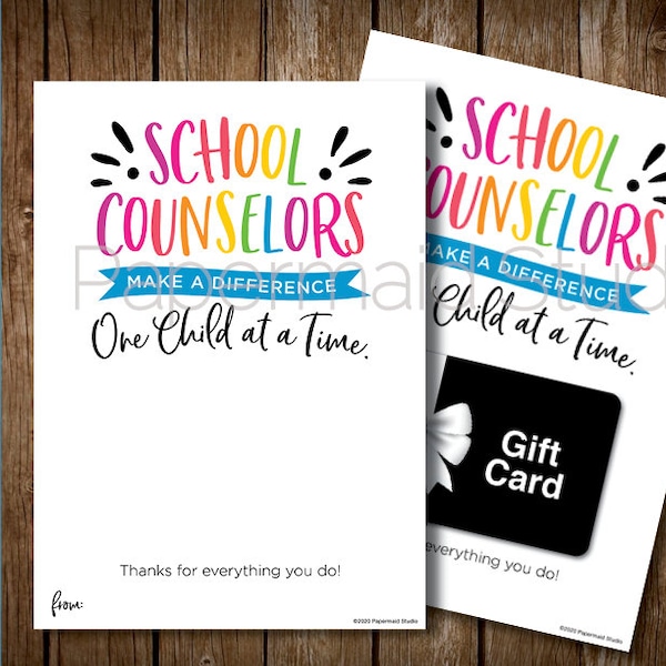 Thank You School Counselor Cards - Etsy