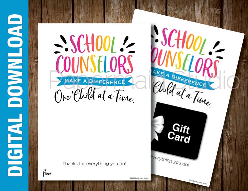 Printable School Counselor Thank You Card Teacher - Etsy