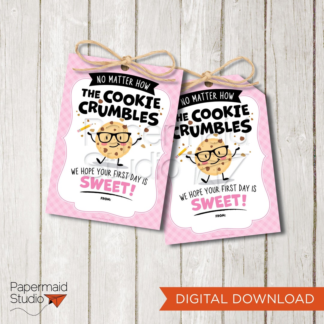 Back to School Cookie Tags - First Day of School Teacher Gift ...