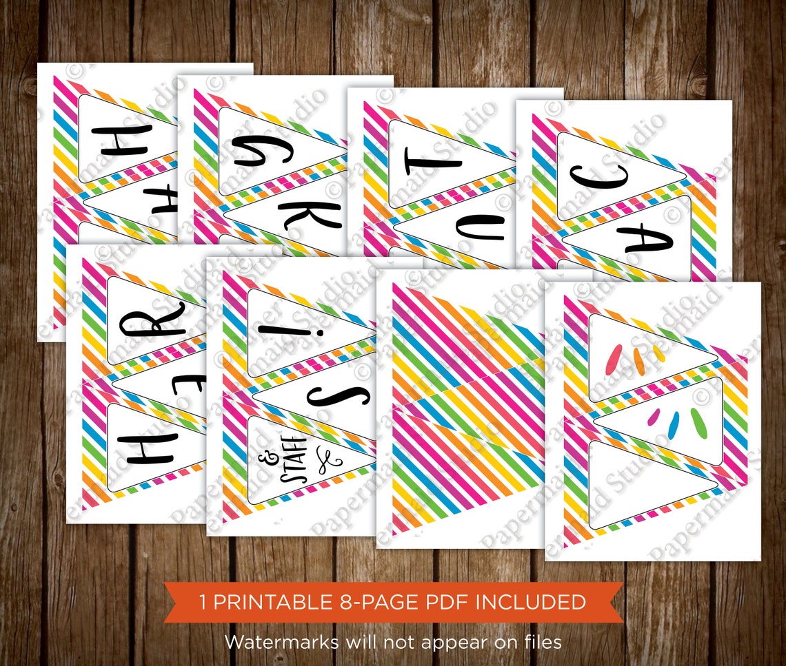 Teacher Thank You Banner Printable Teacher Appreciation Week - Etsy