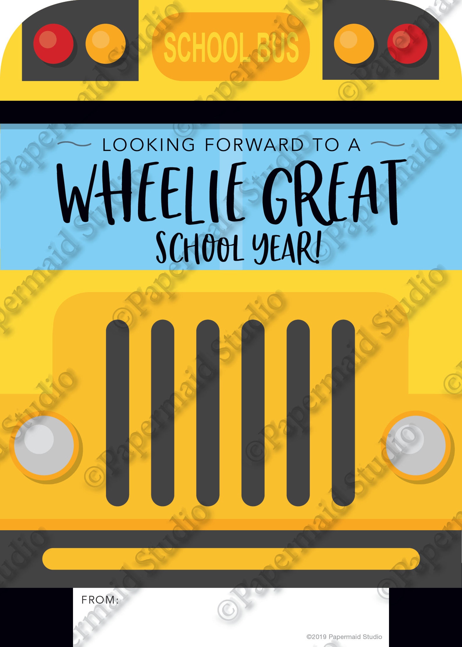 PRINTABLE Bus Driver Thank You Card Back to School Bus | Etsy